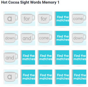 Hot Cocoa Sight Words Flashcards 22 - Tech Skills for Kids